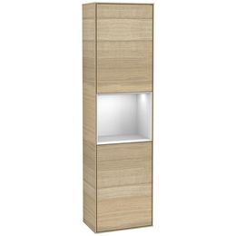 Villeroy & Boch Villeroy und Boch Finion Hochschrank F460MTPC 41,8x151,6x27cm, links, Regal White Matt Lacquer, Oak Veneer