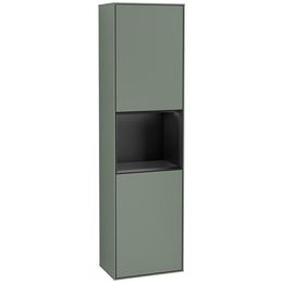 Villeroy & Boch Villeroy und Boch Finion Hochschrank F460PDGM 41,8x151,6x27cm, links, Regal Black Matt Lacquer, Olive Matt Lacquer