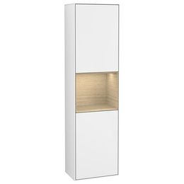 Villeroy & Boch Villeroy und Boch Finion Hochschrank F470PCGF 41,8x151,6x27cm, rechts, Regal Oak Venerr, Glossy white lacquer