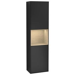 Villeroy & Boch Villeroy und Boch Finion Hochschrank F470PCPD 41,8x151,6x27cm, rechts, Regal Oak Venerr, Black matt lacquer