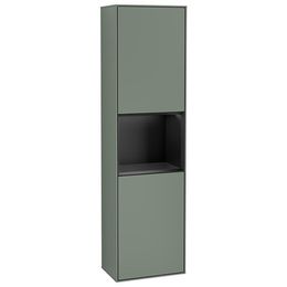 Villeroy & Boch Villeroy und Boch Finion Hochschrank F470PDGM 41,8x151,6x27cm, rechts, Regal Black Matt Lacquer, Olive Matt Lacquer