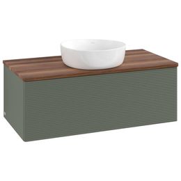 Villeroy & Boch Villeroy und Boch Antao Waschtisch-Unterschrank K31112HL 100x36x50cm, Waschbeckenplattenfarbe warm walnut, leaf green matt lacquer