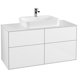 Villeroy & Boch Villeroy und Boch Finion Waschtischunterschrank F38100GF 120x60,3cm, Abdeckplatte white matt, Glossy white lacquer