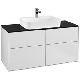 Villeroy & Boch Villeroy und Boch Finion Waschtischunterschrank F38200MT 120x60,3cm, Abdeckplatte black matt, White matt lacquer