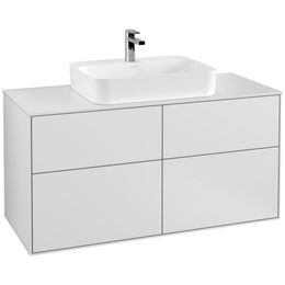 Villeroy & Boch Villeroy und Boch Finion Waschtischunterschrank F38100MT 120x60,3cm, Abdeckplatte white matt, White matt lacquer