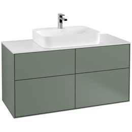 Villeroy & Boch Villeroy und Boch Finion Waschtischunterschrank F38100GM 120x60,3cm, Abdeckplatte white matt, Olive Matt Lacquer
