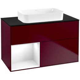 Villeroy & Boch Villeroy und Boch Finion Waschtischunterschrank F652GFHB 100x60,3x50,1cm, Regal links Glossy white lacquer, Peony Matt