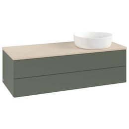 Villeroy & Boch Villeroy und Boch Antao Waschtisch-Unterschrank K23013HL 120x36x50cm, Waschbeckenplattenfarbe botticino, leaf green matt lacquer