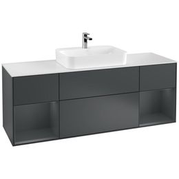 Villeroy & Boch Villeroy und Boch Finion Waschtischunterschrank G451HGHG 160cm, Abdeckplatte white matt, Emotion, Regale Midnight matt lacquer, Midnight Blue Matt Lacquer