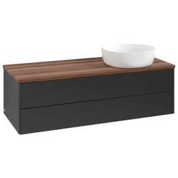 Villeroy & Boch Villeroy und Boch Antao Waschtisch-Unterschrank K23012PD 120x36x50cm, Waschbeckenplattenfarbe warm walnut, black matt lacquer