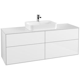 Villeroy & Boch Villeroy und Boch Finion Waschtischunterschrank G44100GF 160x60,3cm, Emotion, Abdeckplatte white matt, Glossy white lacquer