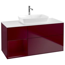 Villeroy & Boch Villeroy und Boch Finion Waschtischunterschrank G821HBHB 120cm, Abdeckplatte white matt, Emotion, Regale Peony matt lacquer, Peony Matt
