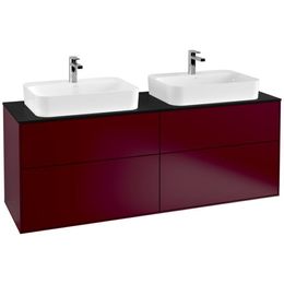 Villeroy & Boch Villeroy und Boch Finion Waschtischunterschrank F43200HB 160x60,3cm, Abdeckplatte black matt, Peony Matt
