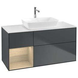 Villeroy & Boch Villeroy und Boch Finion Waschtischunterschrank G821PCHG 120cm, Abdeckplatte white matt, Emotion, Regale Oak Veneer, Midnight Blue Matt Lacquer