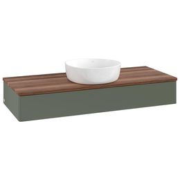 Villeroy & Boch Villeroy und Boch Antao Waschtisch-Unterschrank L10012HL 120x19x50cm, Waschbeckenplattenfarbe warm walnut, leaf green matt lacquer