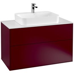 Villeroy & Boch Villeroy und Boch Finion Waschtischunterschrank F35100HB 100x60,3cm, Abdeckplatte white matt, Peony Matt