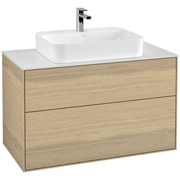 Villeroy & Boch Villeroy und Boch Finion Waschtischunterschrank F35100PC 100x60,3cm, Abdeckplatte white matt, Oak Veneer