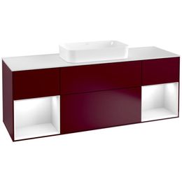 Villeroy & Boch Villeroy und Boch Finion Waschtischunterschrank G331GFHB 160cm, Abdeckplatte white matt, Emotion, Regale Glossy white lacquer, Peony Matt