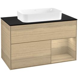 Villeroy & Boch Villeroy und Boch Finion Waschtischunterschrank G662PCPC 100x60,3x50,1cm, Regal rechts Oak Veneer, Oak Veneer