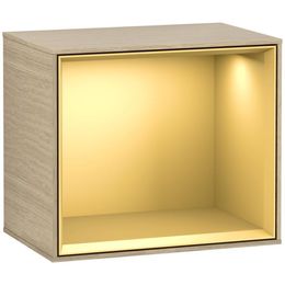 Villeroy & Boch Villeroy und Boch Finion Regalmodul F580HFPC 41,8x35,6x27cm, Regal Gold Matt, Oak Veneer