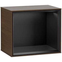 Villeroy & Boch Villeroy und Boch Finion Regalmodul F580PDGN 41,8x35,6x27cm, Regal Black Matt, Walnut veneer