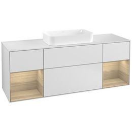 Villeroy & Boch Villeroy und Boch Finion Waschtischunterschrank G331PCMT 160cm, Abdeckplatte white matt, Emotion, Regale Oak Veneer, White matt lacquer