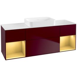 Villeroy & Boch Villeroy und Boch Finion Waschtischunterschrank G741HFHB 160x60,3x50,1cm, Regale Gold matt lacquer, Peony Matt