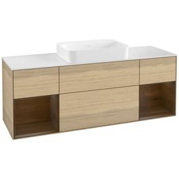Villeroy & Boch Villeroy und Boch Finion Waschtischunterschrank G741GNPC 160x60,3x50,1cm, Regale Walnut veneer, Oak Veneer