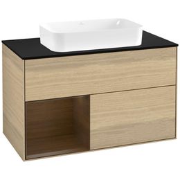 Villeroy & Boch Villeroy und Boch Finion Waschtischunterschrank G652GNPC 100x60,3x50,1cm, Regal links Walnut veneer, Oak Veneer