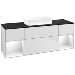 Villeroy & Boch Villeroy und Boch Finion Waschtischunterschrank F742GFMT 160x60,3x50,1cm, Regale Glossy white lacquer, White matt lacquer