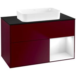 Villeroy & Boch Villeroy und Boch Finion Waschtischunterschrank F662GFHB 100x60,3x50,1cm, Regal rechts Glossy white lacquer, Peony Matt