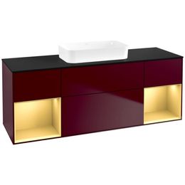 Villeroy & Boch Villeroy und Boch Finion Waschtischunterschrank F742HFHB 160x60,3x50,1cm, Regale Gold matt lacquer, Peony Matt