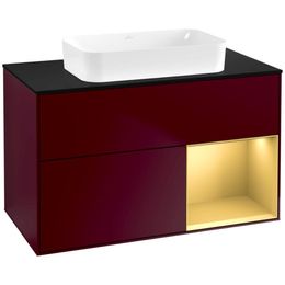 Villeroy & Boch Villeroy und Boch Finion Waschtischunterschrank F662HFHB 100x60,3x50,1cm, Regal rechts Gold matt, Peony Matt
