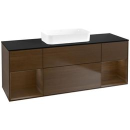 Villeroy & Boch Villeroy und Boch Finion Waschtischunterschrank F742GNGN 160x60,3x50,1cm, Regale Walnut veneer, Walnut veneer