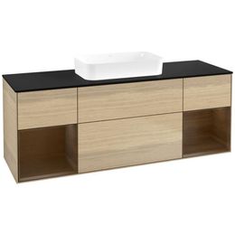 Villeroy & Boch Villeroy und Boch Finion Waschtischunterschrank F742GNPC 160x60,3x50,1cm, Regale Walnut veneer, Oak Veneer