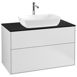 Villeroy & Boch Villeroy und Boch Finion Waschtischunterschrank G76200MT 100x60,3cm, Emotion, Abdeckplatte black matt, White matt lacquer