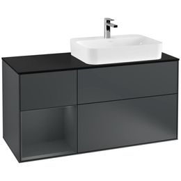 Villeroy & Boch Villeroy und Boch Finion Waschtischunterschrank G392HGHG 120cm, Abdeckplatte black matt, Emotion, Regal links Midnight Blue Matt Lacquer, Midnight Blue Matt Lacquer