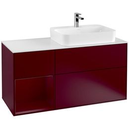 Villeroy & Boch Villeroy und Boch Finion Waschtischunterschrank G391HBHB 120cm, Abdeckplatte white matt, Emotion, Regal links Peony, Peony Matt