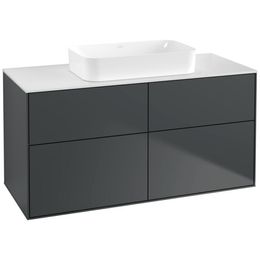 Villeroy & Boch Villeroy und Boch Finion Waschtischunterschrank G67100HG 120x60,3x50,1cm, Glass White Matt, Midnight Blue Matt Lacquer