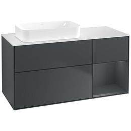 Villeroy & Boch Villeroy und Boch Finion Waschtischunterschrank F691HGHG 120x60,3x50,1cm, Regal rechts Midnight Blue Matt Lacquer, Midnight Blue Matt Lacquer