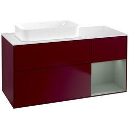 Villeroy & Boch Villeroy und Boch Finion Waschtischunterschrank F691GMHB 120x60,3x50,1cm, Regal rechts Olive Matt Lacquer, Peony Matt