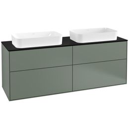 Villeroy & Boch Villeroy und Boch Finion Waschtischunterschrank G31200GM 160x60,3cm, Emotion, Abdeckplatte black matt, Olive Matt Lacquer