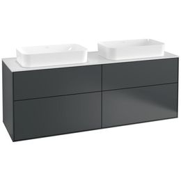 Villeroy & Boch Villeroy und Boch Finion Waschtischunterschrank F31100HG 160x60,3cm, Abdeckplatte white matt, Midnight Blue Matt Lacquer