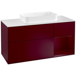 Villeroy & Boch Villeroy und Boch Finion Waschtischunterschrank G301HBHB 120cm, Abdeckplatte white matt, Emotion, Regal rechts Peony, Peony Matt