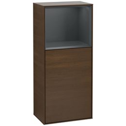 Villeroy & Boch Villeroy und Boch Finion Seitenschrank G500HGGN 41,8x93,6cm, links, Emotion, Regal oben Midnight Blue Matt, Walnut veneer