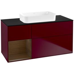 Villeroy & Boch Villeroy und Boch Finion Waschtischunterschrank G702GNHB 120x60,3x50,1cm, Regal rechts Walnut veneer, Peony Matt