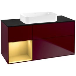 Villeroy & Boch Villeroy und Boch Finion Waschtischunterschrank G702HFHB 120x60,3x50,1cm, Regal rechts Gold matt, Peony Matt