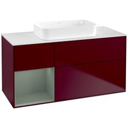 Villeroy & Boch Villeroy und Boch Finion Waschtischunterschrank G701GMHB 120x60,3x50,1cm, Regal rechts Olive Matt Lacquer, Peony Matt