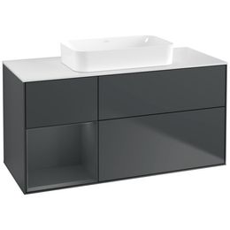 Villeroy & Boch Villeroy und Boch Finion Waschtischunterschrank G701HGHG 120x60,3x50,1cm, Regal rechts Midnight Blue Matt Lacquer, Midnight Blue Matt Lacquer