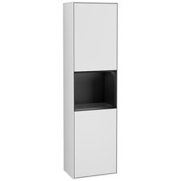 Villeroy & Boch Villeroy und Boch Finion Hochschrank F460PDMT 41,8x151,6x27cm, links, Regal Black matt lacquer, White matt lacquer